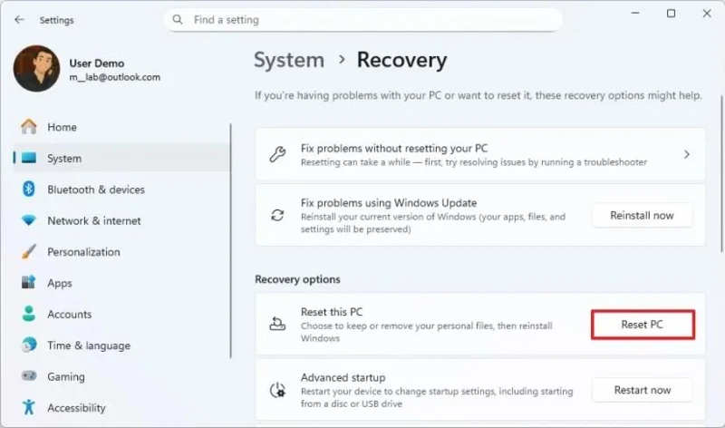 Cómo reinstalar Windows 11 sin perder archivos